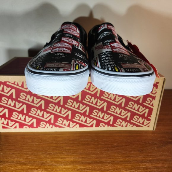 Vans | Shoes | Nwt Vans Classic Slipon Label Mix Black True White Men 6 ...